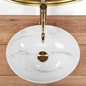 Rea Sofia Nature Marble, umyvadlo na desku 410x345x150mm, imitace kamene, REA-U6605
