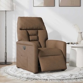 Elektrické polohovací křeslo hnědé textil 3303016