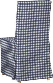 Potah na židli IKEA Henriksdal, dlouhý barva tmavě modrá látka vzorované