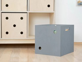 Benlemi Dřevěný úložný box DICE s čísly ve stylu hrací kostky Zvolte barvu: Tmavě šedá, Varianta: Dvojka