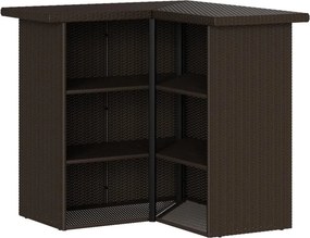 5dílný zahradní barový set s poduškami hnědý polyratan 3261501