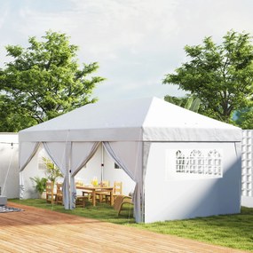 Pavilon cca 6x3m Stáj Odolný proti zimě Pop-up skládací pavilon s oknem Dveře na zip Boční díly UV ochrana