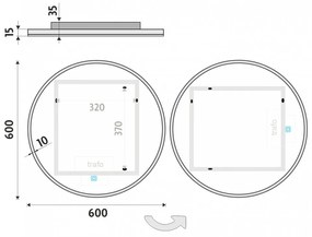 Nimco Kulaté LED zrcadlo pr. 600 s dotykovým senzorem ZP 26000RV