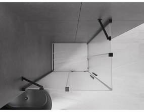 Mexen Velar Duo, sprchový kout s posuvnými dveřmi 100 x 90 cm, 8mm sklo námraza, černá matná, 871-100-090-32-70