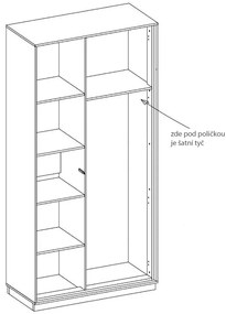 KEKS | šatní skříň K1 | 89 cm | artisan/kašmír/dřevo dub