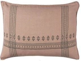 IB LAURSEN Lněný povlak na polštář Malva Embroidery 50 × 70 cm, růžová barva, textil