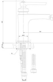 OMNIRES AM5220CR - Bidetová baterie ARMANCE 16 cm lesklý chrom