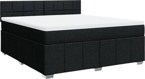 Box spring postel s matrací černá 180x200 cm textil 3287149