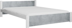Postel IKAROS 180 x 200 cm, beton/bílá Matrace: Matrace Coco Maxi 20 cm, Rošt: Bez roštu