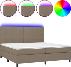 Box spring postel s matrací a LED taupe 200x200 cm textil 3135065