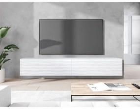 TV stolek/skříňka Dlone 180 MDF, Barva: biały / biała fala, Osvětlení: osvětlení LED - bílé