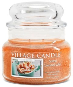 VILLAGE CANDLE Svíčka Village Candle - Salted Caramel Latte 262 g, oranžová barva, sklo, kov