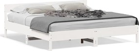 vidaXL Rám postele s čelem 180 x 200 cm masivní borovice [3216212] Barva: Bílá