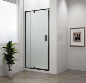 Polysan Easy Black - Sprchové dveře pivotové 76-90x190 cm, sklo Brick/matná černá EL1638B