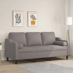3místná pohovka s polštáři taupe 180 cm textil 3200860