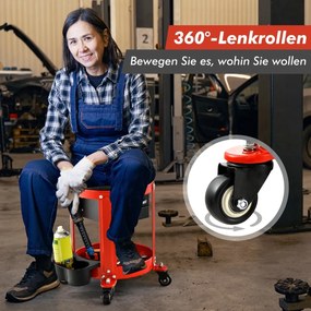 Costway Dílenské sedátko, nosnost 150 kg, dílenské sedadlo se 2 zásuvkami