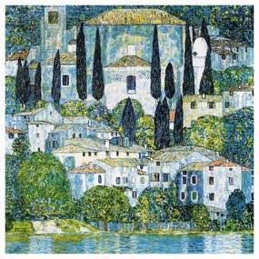 Obrazová reprodukce Waterside Church in Cassone (Landscape) - Gustav Klimt, (40 x 40 cm)