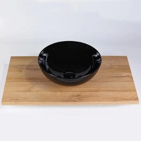 UPTrend Kruhové keramické umyvadlo na desku CLEO BLACK UP4004-2-B18, černá lesk