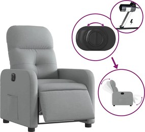 Elektrické polohovací křeslo světle šedé textil 3206777