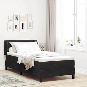Postel s boxspringem s čelo Černá 90 x 200 cm samet 3340372