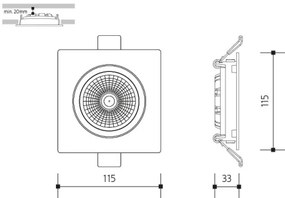 LED Podhledové svítidlo LED/18W/230V 3000K 11,5x11,5 cm bílá