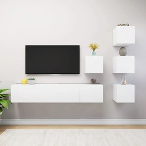 6dílný set TV skříněk bílý dřevotříska 3078721