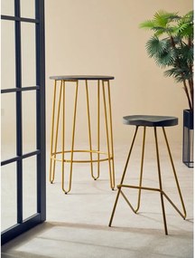 Barová stolička z jilmového dřeva ve zlaté barvě/v přírodní barvě (výška sedáku 78 cm) District – Premier Housewares