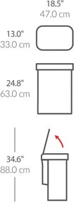 Bezdotykový ocelový odpadkový koš ve stříbrné barvě 58 l Sensor – simplehuman