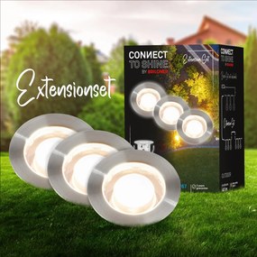 BRI 3913032 CONNECT TO SHINE prodlužovací sada Kebony 3ks LED zapuštěných svítidel do země, IP67 - BRILONER