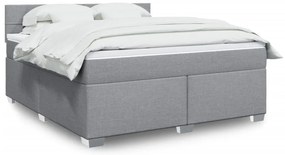 Box spring postel s matrací světle šedá 180 x 200 cm textil 3285967