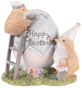 Velikonoční dekorace kuřátek u vajíčka Happy Easter – 12x9x12 cm