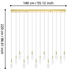 Eglo 390362 - LED Stmívatelný lustr na lanku MIRADOR 14xLED/3,3W/230V zlatá