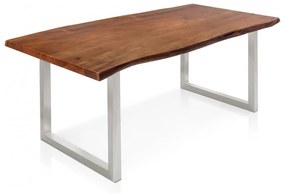 Jídelní stůl masiv akát stříbrné nohy Dalma 220x100 silná deska