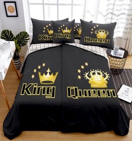 6 dílné Povlečení polycotton King & Queen gold 200x140cm + 90x70 cm TiaHome