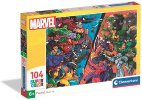 Clementoni - Puzzle 104 Marvel Hrdinové vs. Záporáci