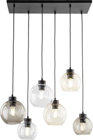 TK Lighting Černý závěsný lustr Cubus pro žárovku 6x E27 TK2164