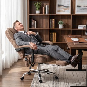 Kancelářská židle Vinsetto s vibrační masáží — ergonomická polohovatelná židle k psacímu stolu s vyhřívanou bederní opěrkou, výškově nastavitelná, ot…