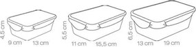 TESCOMA Dóza FRESHBOX 3 ks, 0,2 - 0,5 - 1,0 l, obdélníková