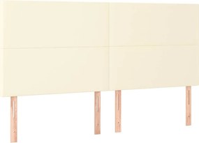 Box spring postel s matrací krémová 200x200 cm umělá kůže 3128933