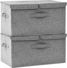 Úložné boxy 2 ks textil 50 x 30 x 25 cm šedé 332915