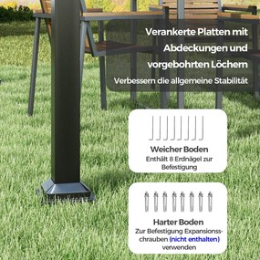 Costway Pergola s posuvnou střechou Vodotěsný altán Zimní zahradní altán