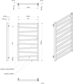 Sapho ZIG otopné těleso 600 x 1096 mm černá mat ZG611B