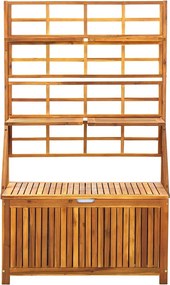 Úložný box s treláží 99 x 55 x 160 cm masivní akáciové dřevo 311881