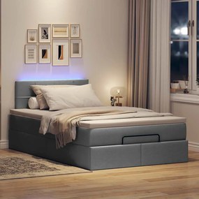 Osmanská postel s matrací &amp; LED tmavě šedá 120x200 cm látka 3312299