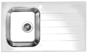 Alveus Glassix - Dřez 860x500 mm, s ovládáním odtoku, bílé sklo/nerez 1099462