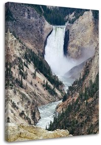 Obraz na plátně Vodopád Hora Příroda - 80x120 cm