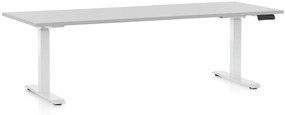 Výškově nastavitelný stůl OfficeTech C, 200 x 80 cm - bílá podnož Barva: Světle šedá