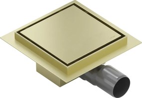 Mexen Flat-Q, bodová podlahová vpusť 15 cm, zlatá matná, 1A10015