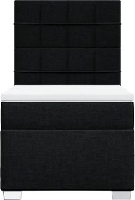 Box spring postel s matrací černá 80 x 200 cm textil 3290317