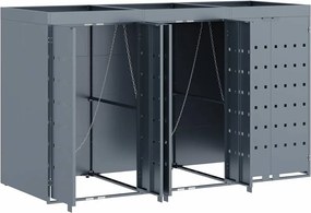 Úložný box na 3 popelnice Světle šedá 204 x 77,5 x 121,5 cm 3394749